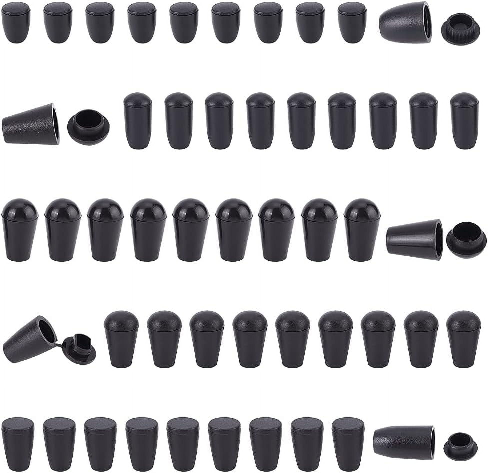 150pcs 5 Sizes Cord Lock Stopper Bell End Stopper Black Cone Plastic ...
