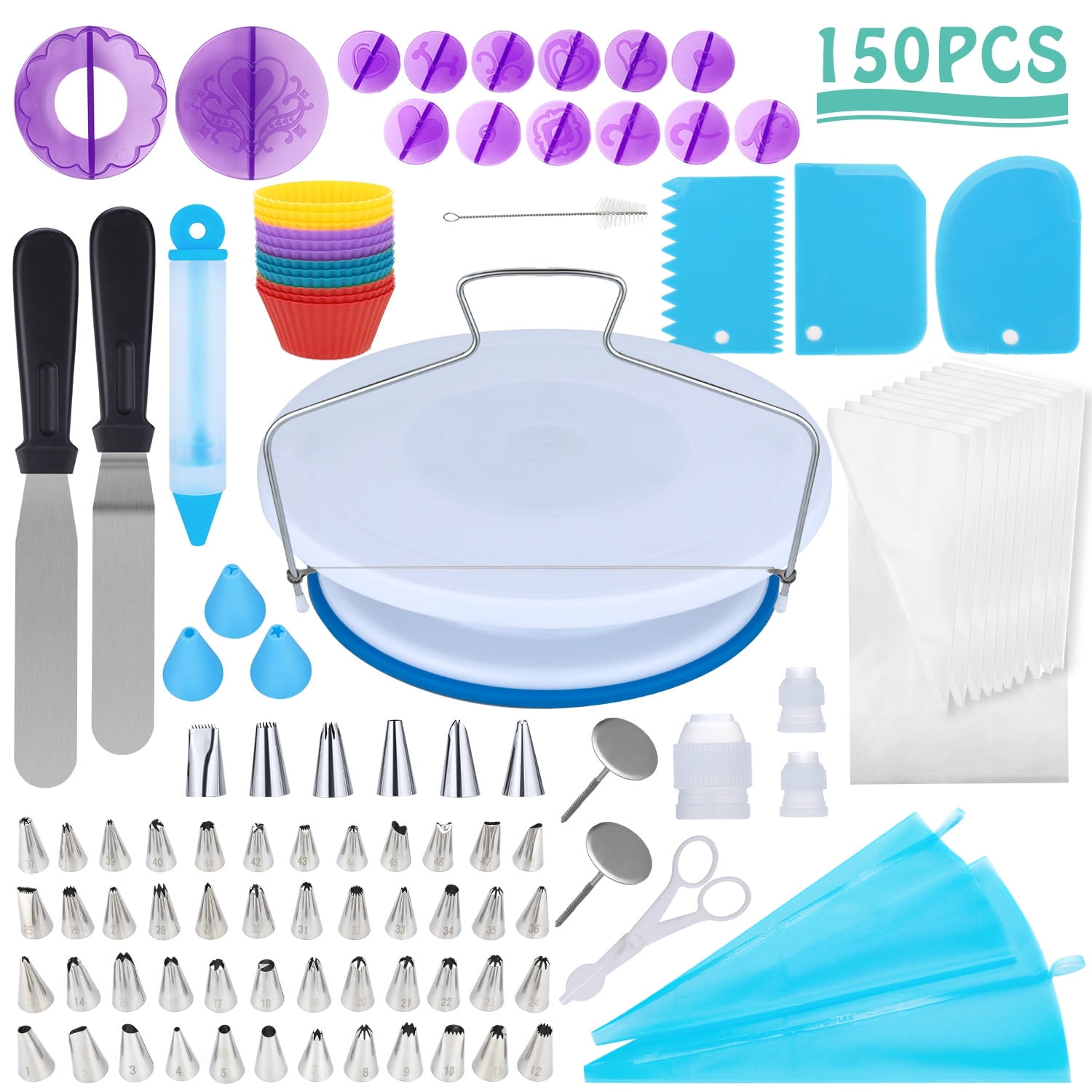 150pcs Cake Decorating Supplies for Beginners,All-in1 Cake Decorating ...