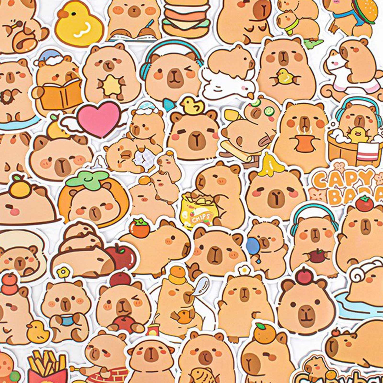 150pcs Capybara Stickers Vinyl Waterproof Aesthetic Cute Cartoon ...
