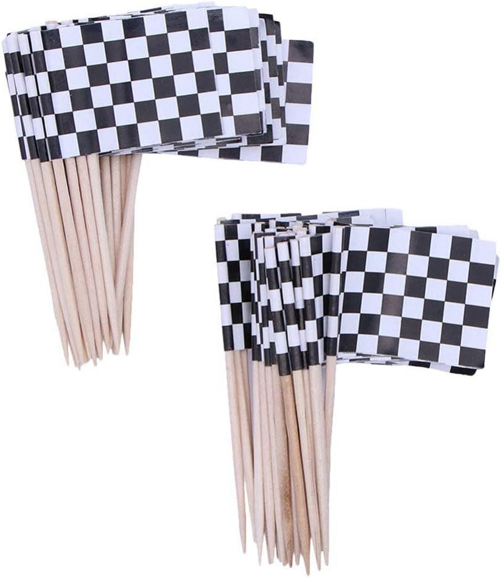 150pcs Checkered Flag Race Flag Cupcake Topper Picks Toothpick Flag ...
