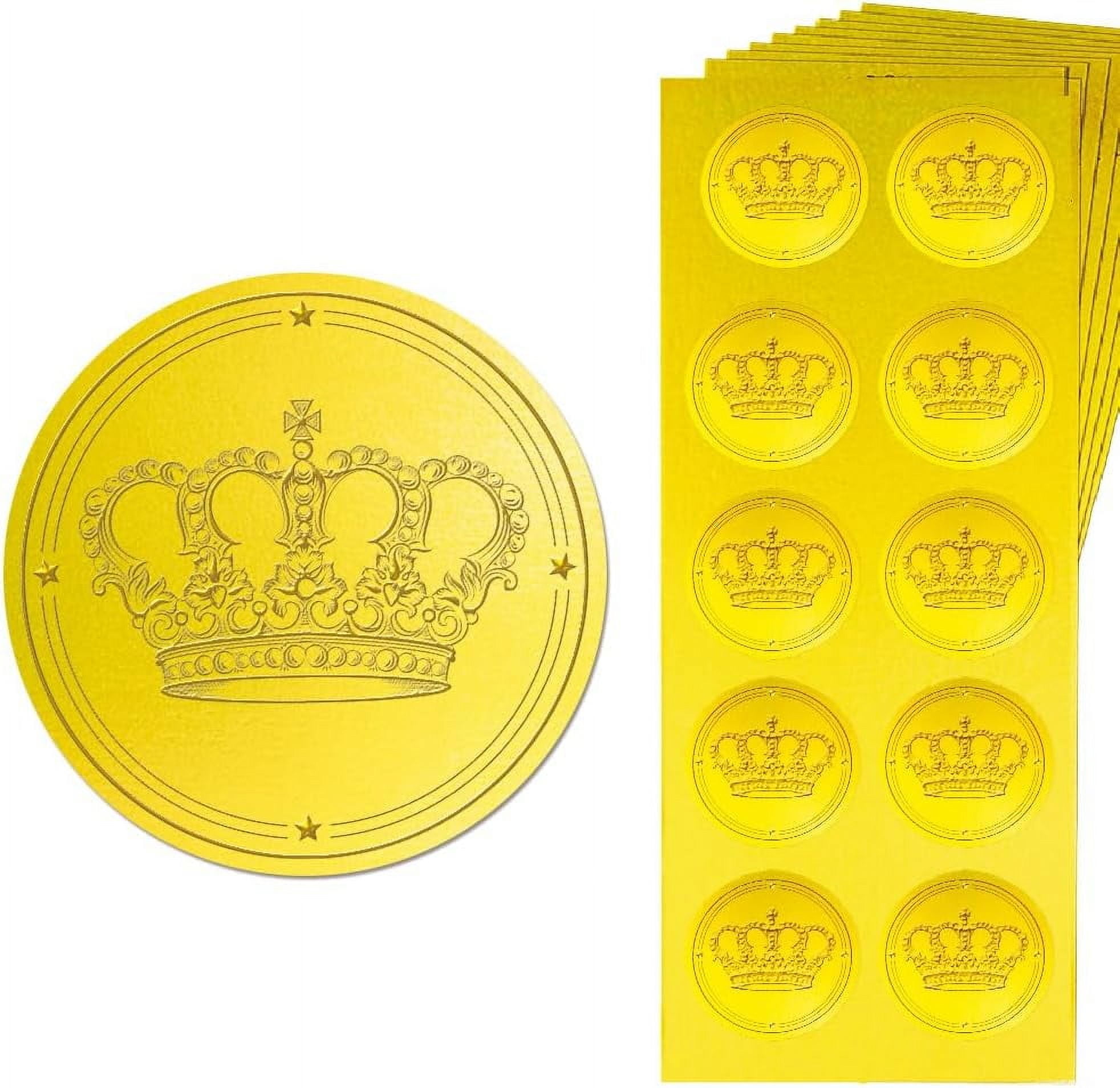 150pcs Crown golden Embossed Envelope Seal Stickers Self Adhesive ...