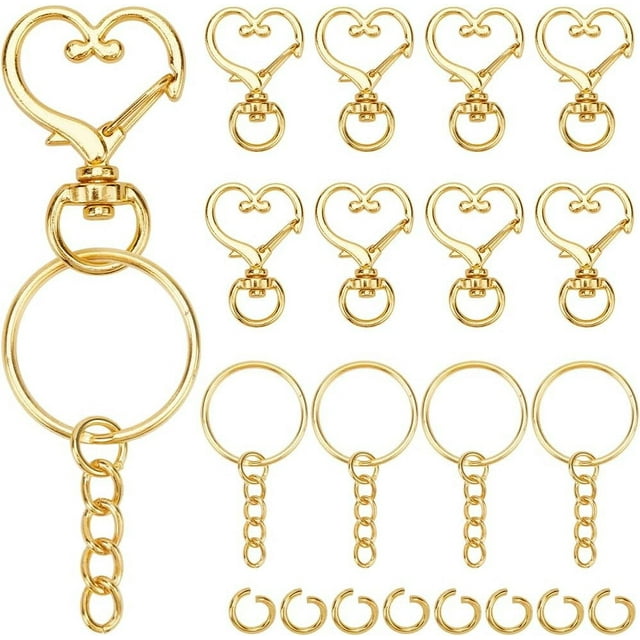 150pcs Heart Swivel Snap Hooks set Metal Keychain Clip Bulk Alloy ...