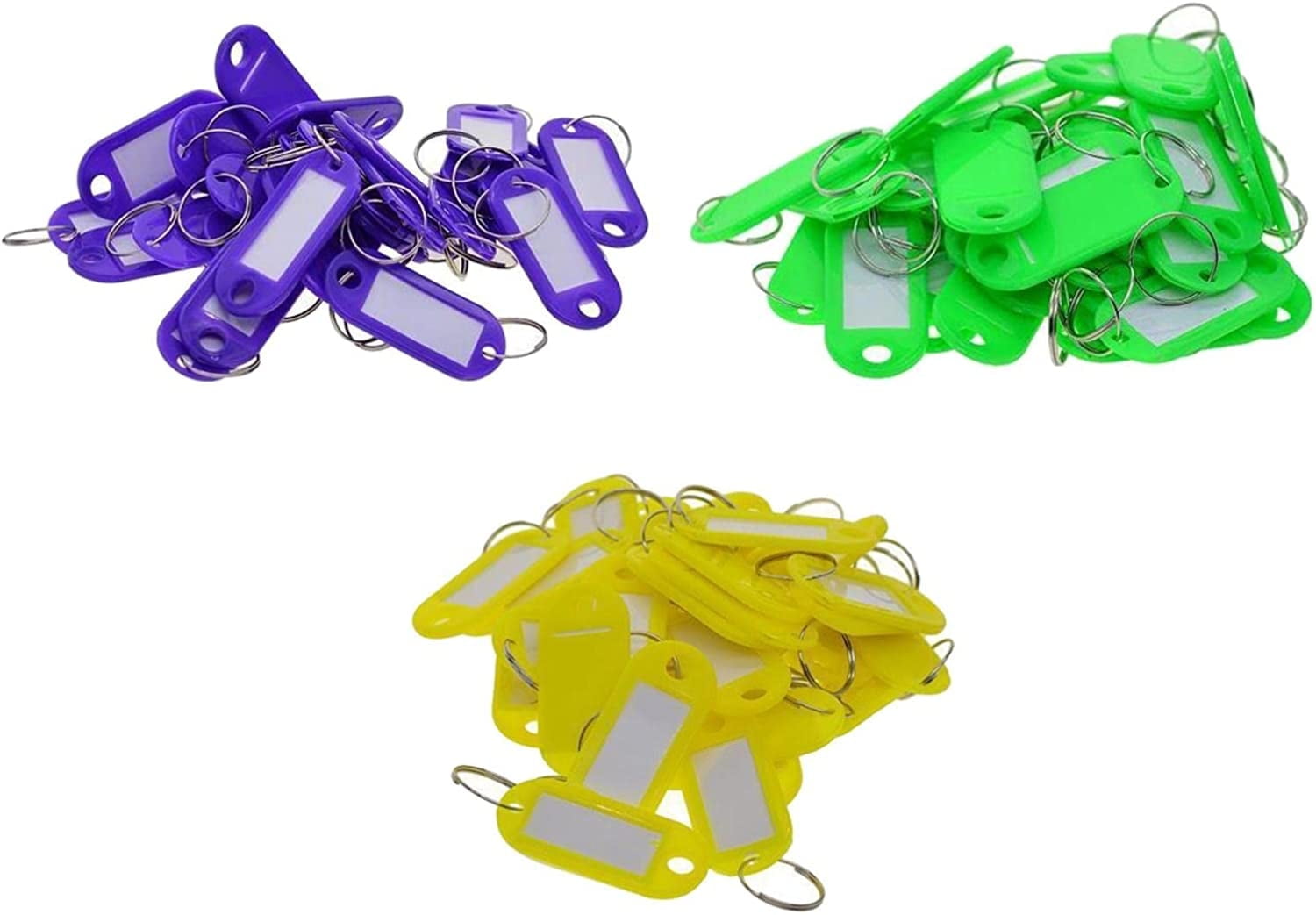 150pcs Key Tags Metal Rings ID Name Label Car Tags Keychain Key ...