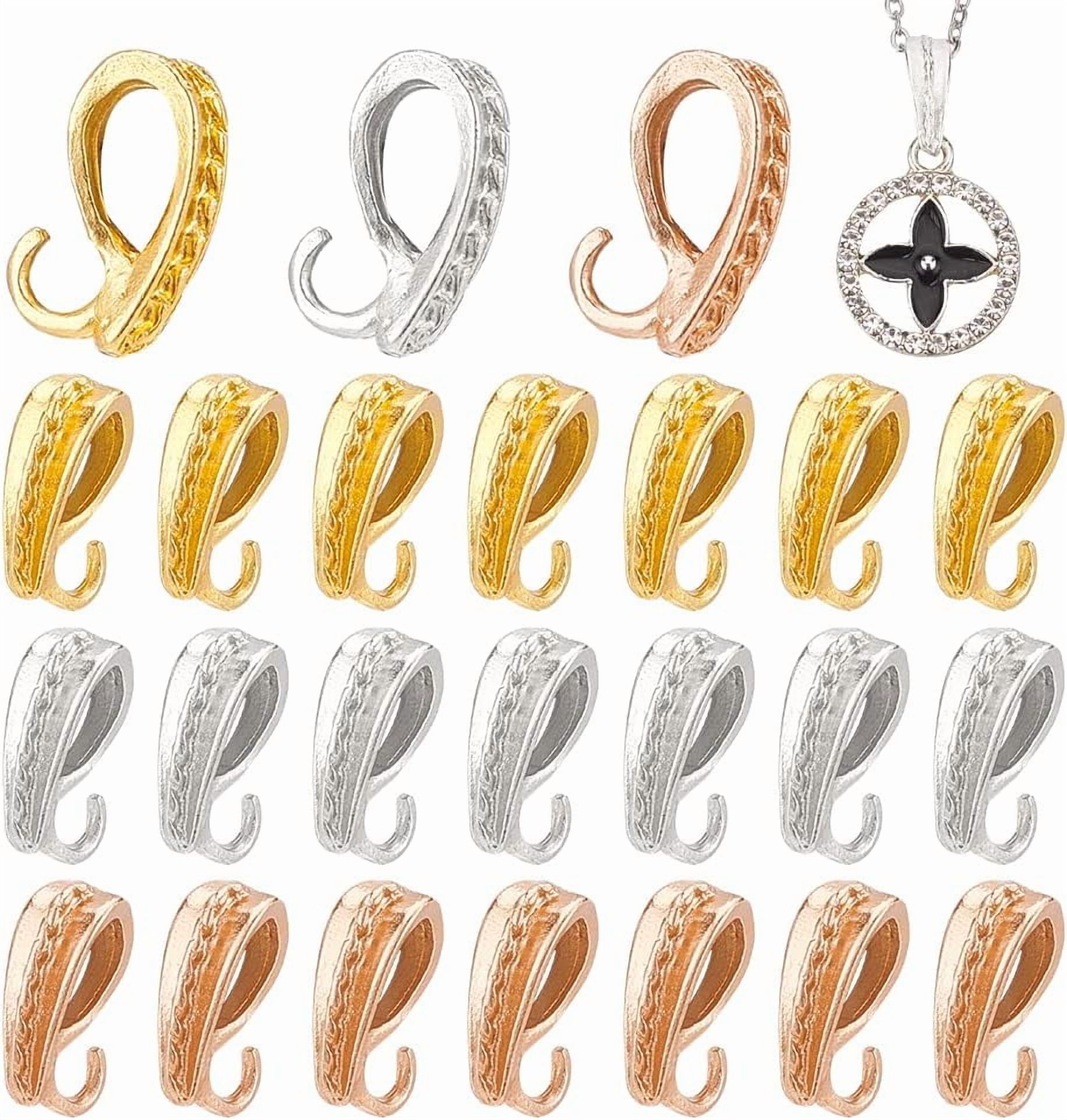 150pcs Pendant Pinch Bails Pinch Clip Bail Clasp Alloy Peg Bails Dangle ...