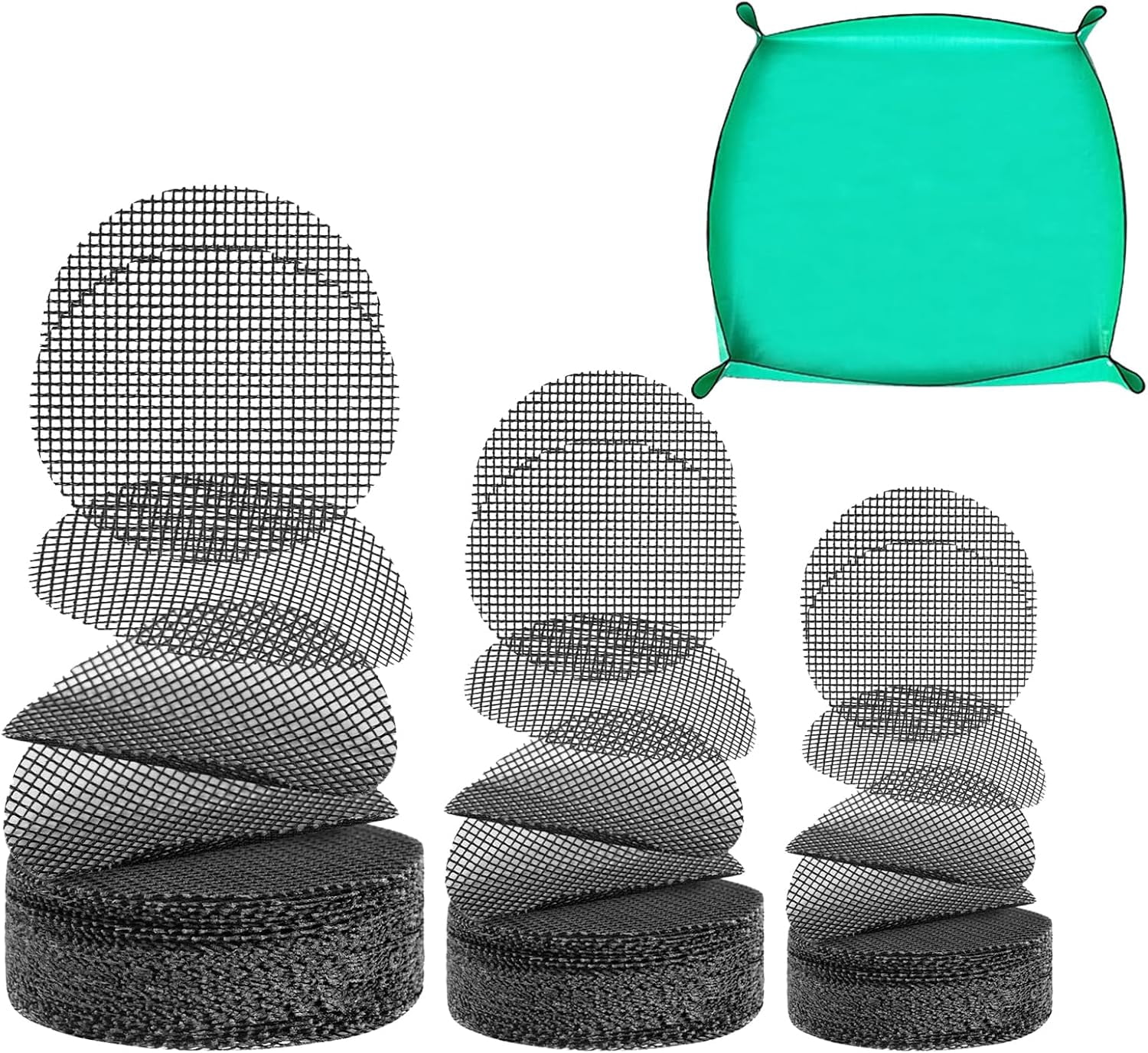 150pcs Plant Pot Mesh Pads, 2/3/4 Inch Flower Pot Drainage Hole Covers ...