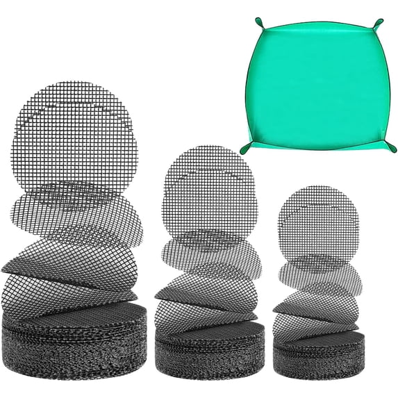 150pcs Plant Pot Mesh Pads, 2/3/4 Inch Flower Pot Drainage Hole Covers ...