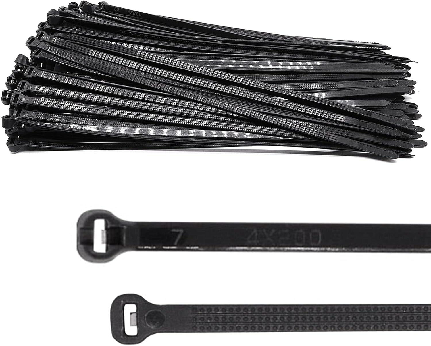 150pcs Push Mount Zip Ties 8 inch, Self Locking Straps Cable Zip Tie ...
