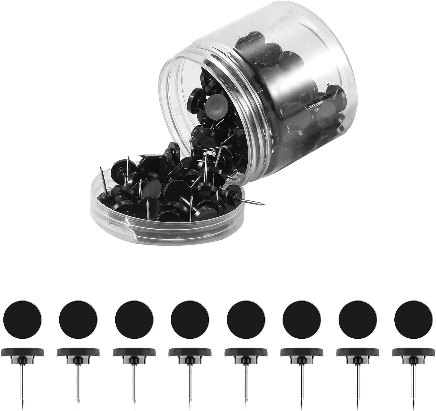 150pcs Push Pins, Plastic Head Thumb Tacks Steel Push Pins Big Head ...