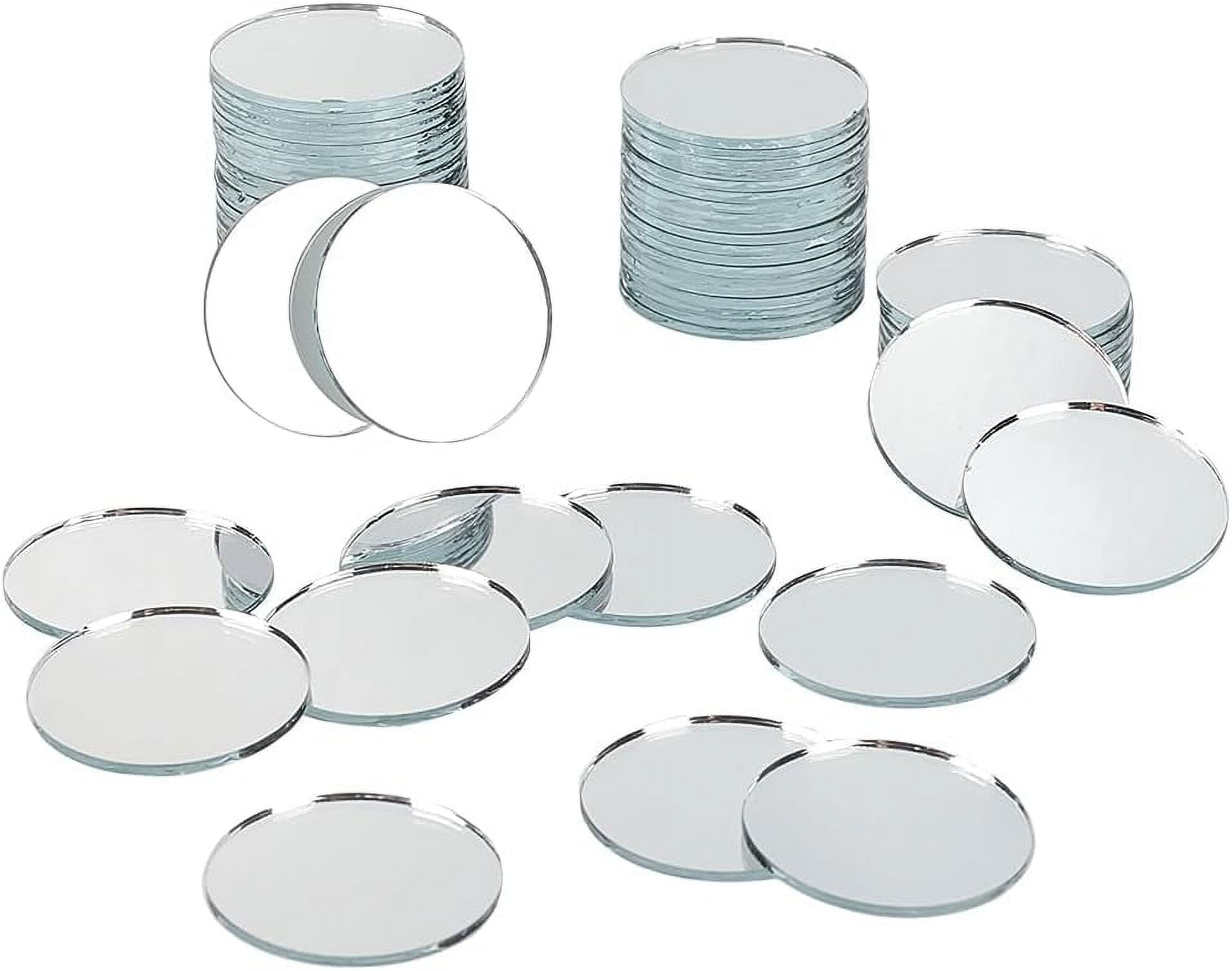 150pcs Round Craft Mirrors 1 Inch Small Mirror Tiles with Storage Box ...