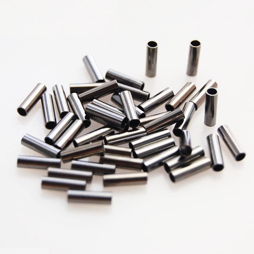 150pcs Single Barrel Crimping Sleeves Fishing Wire Crimps 100% Copper ...