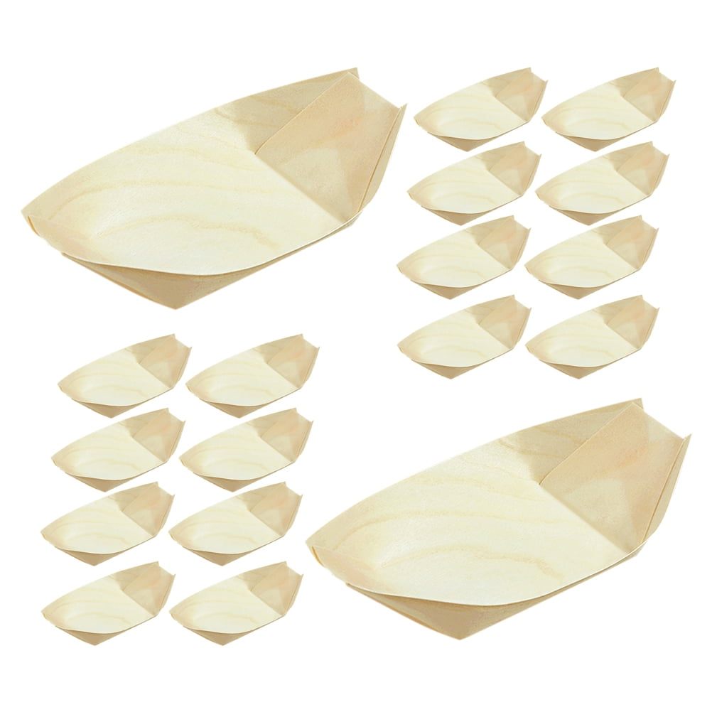 150pcs Small Serving Boats Disposable Bamboo Plates Sushi Party ...