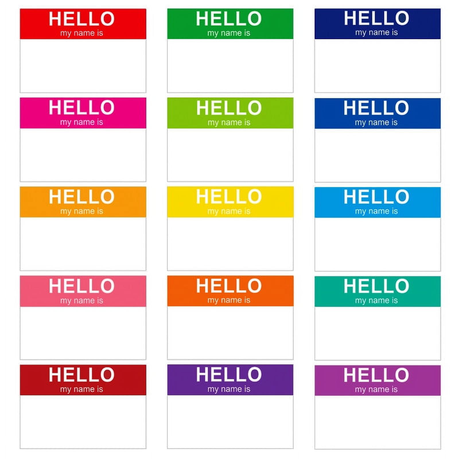 150pcs15 Colors Name Tag Stickers Rectangular Name Stickers School ...