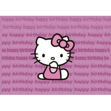hello Kitty Happy Birthday Anime Cartoon Theme Backdrops Banner ...
