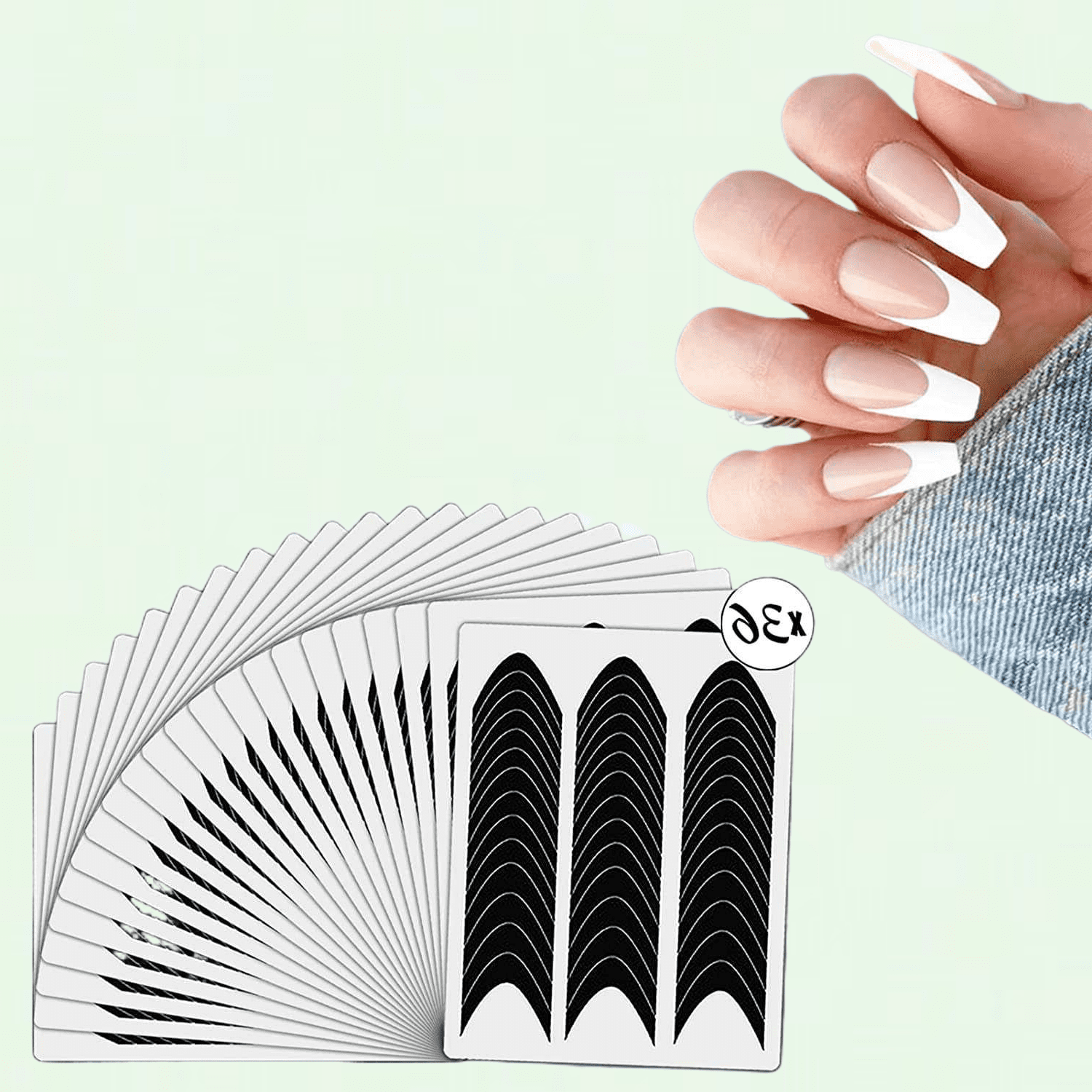 1512 Pcs French Tip Nail Guides, Moon Shape Design, Self-Adhesive ...