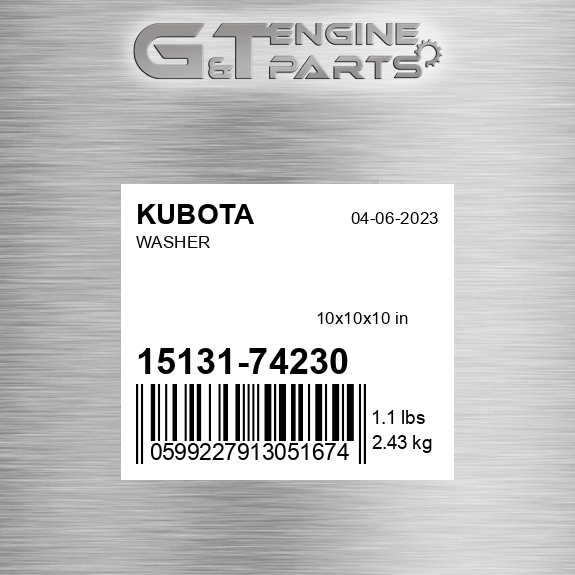 15131-74230 WASHER fits KUBOTA (New OEM) - Walmart.com