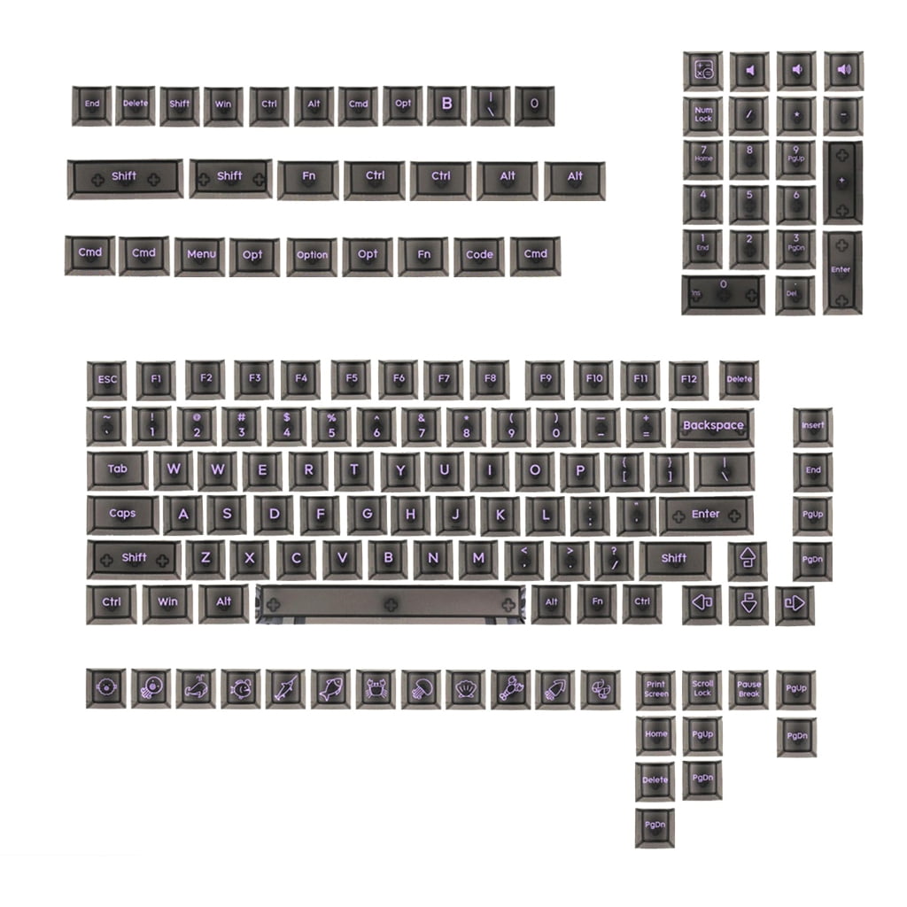 152 Black Translucent Keycap Set for Customization Keyboard Enthusiasts ...
