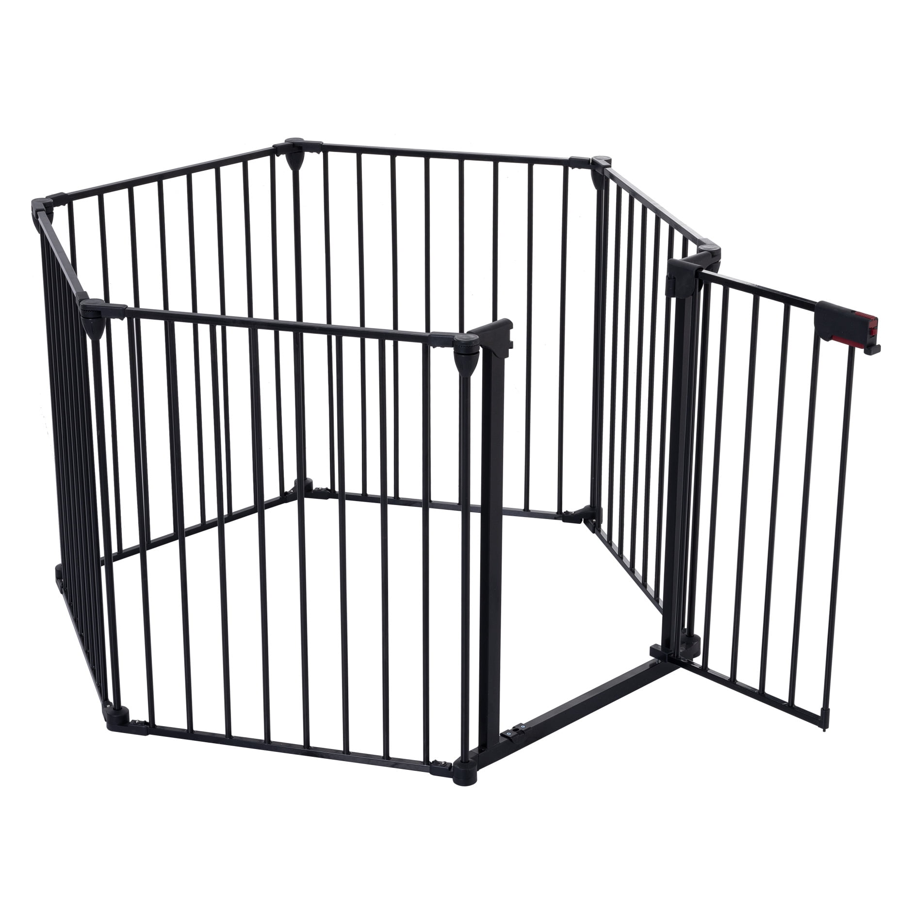 152-Inch Wide Metal Adjustable Baby Safety Gate 6 Panel Play Yard ...