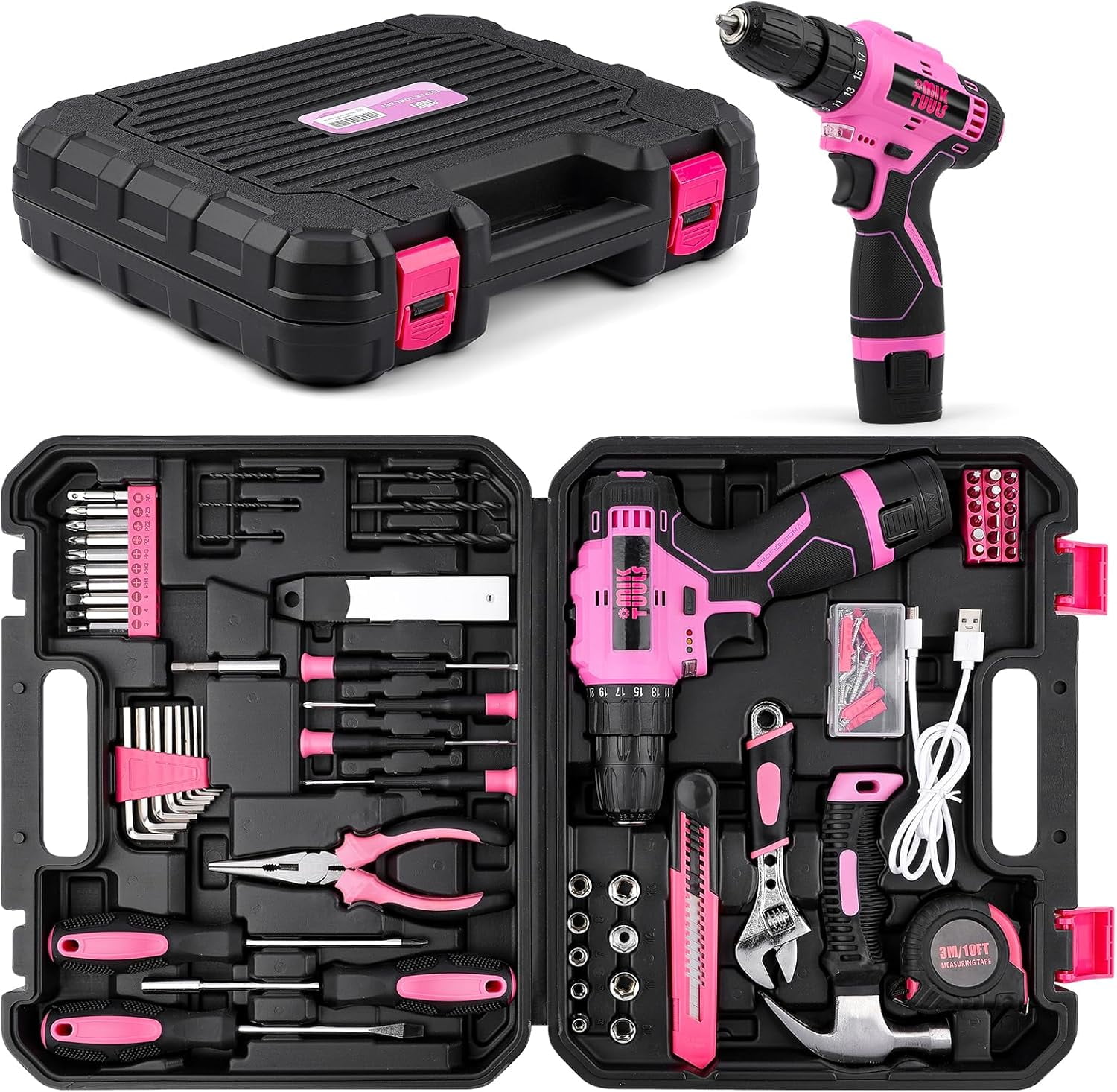 152 count Tool Kit with 12V Cordless Drill, - Walmart.com