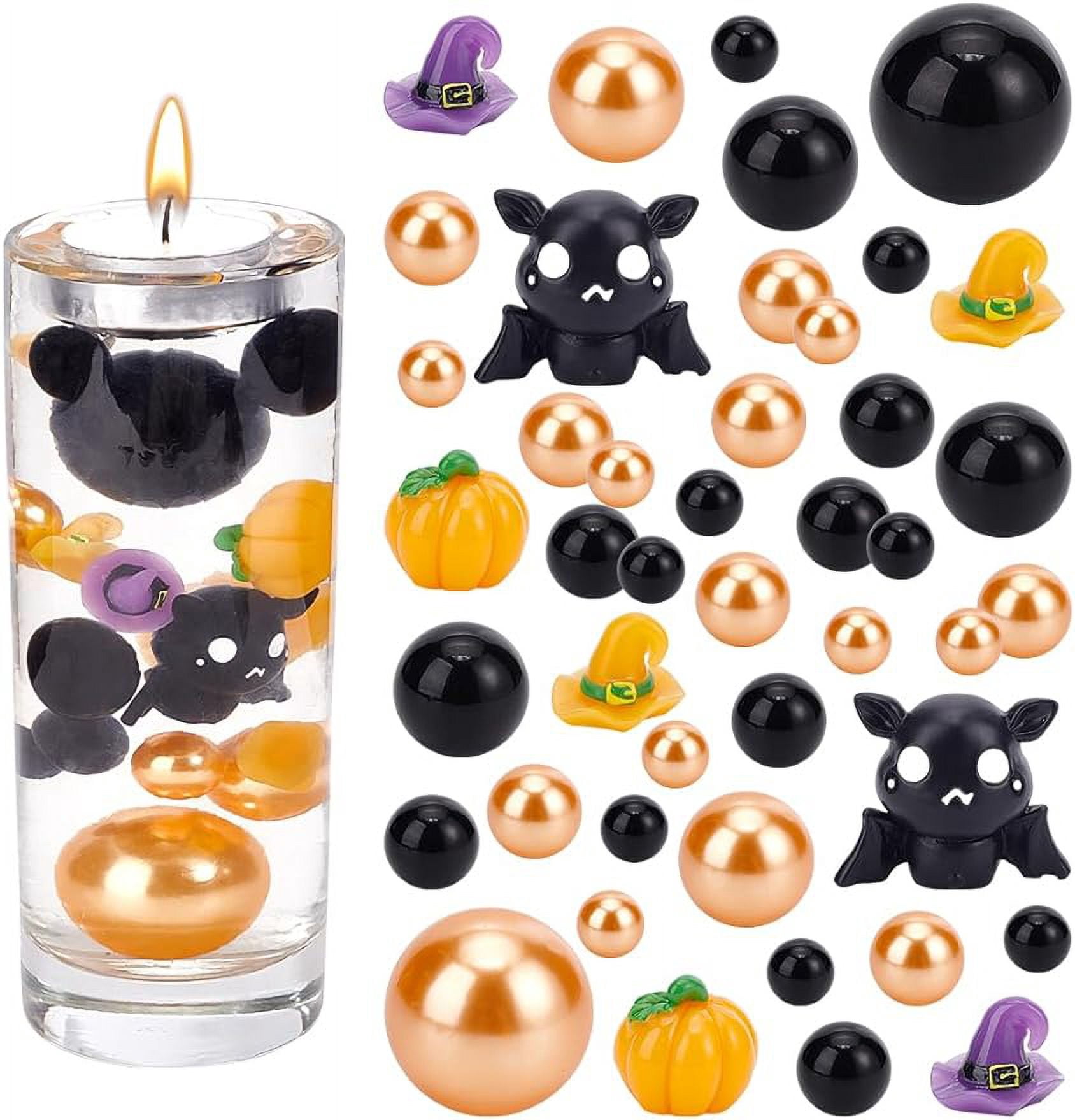 152PCS Halloween Floating Pearls Vase Filler Beads Pumpkin Beads Hat ...