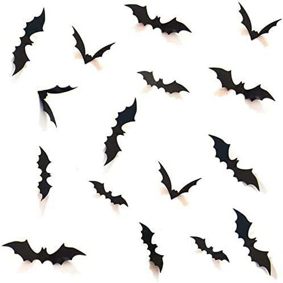 152Pcs Halloween Decorations 3D Bats Stickers 8SIZE Removable Bat ...