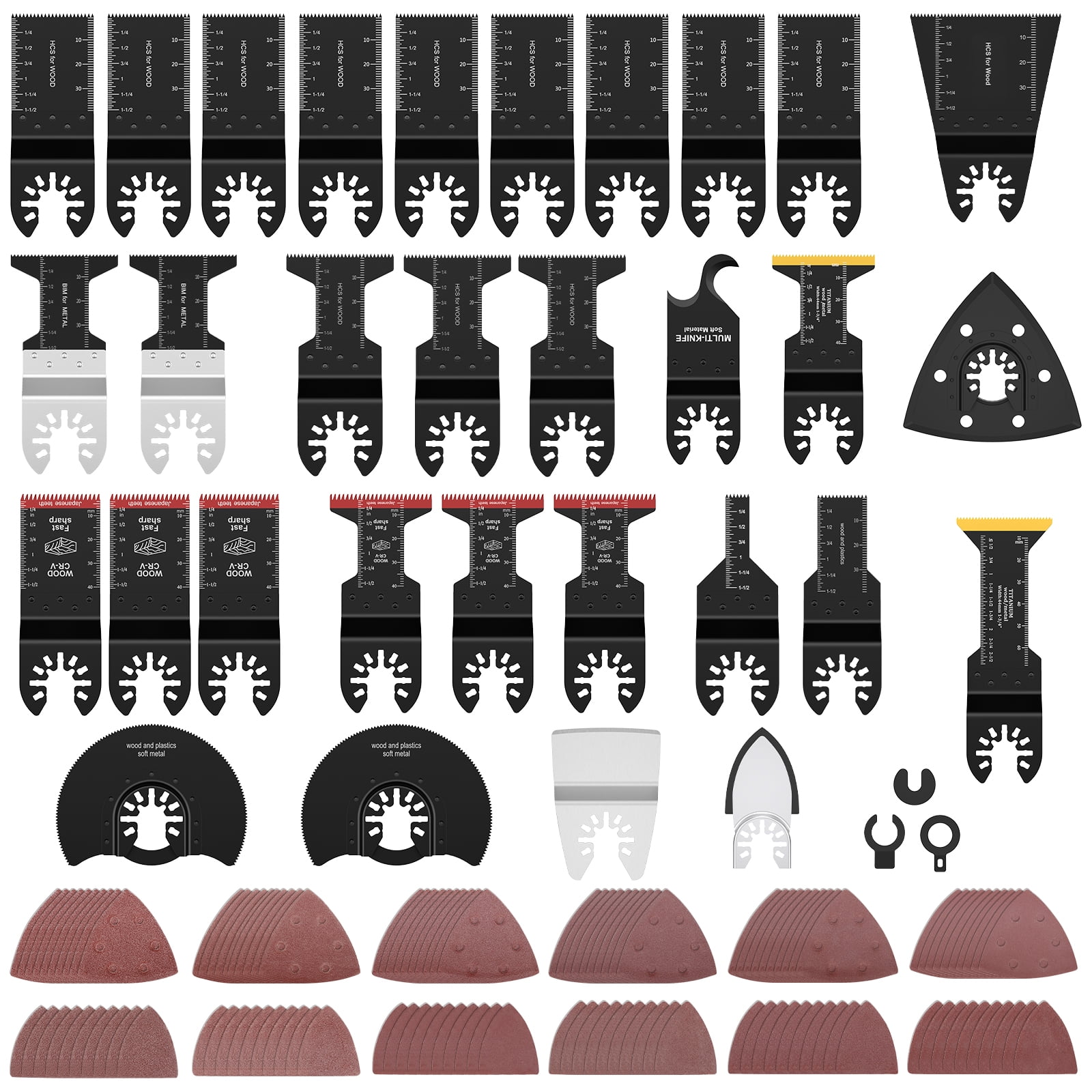 152Pcs Multifunctional Oscillating Tool Blade Kit Cutting Sanding ...