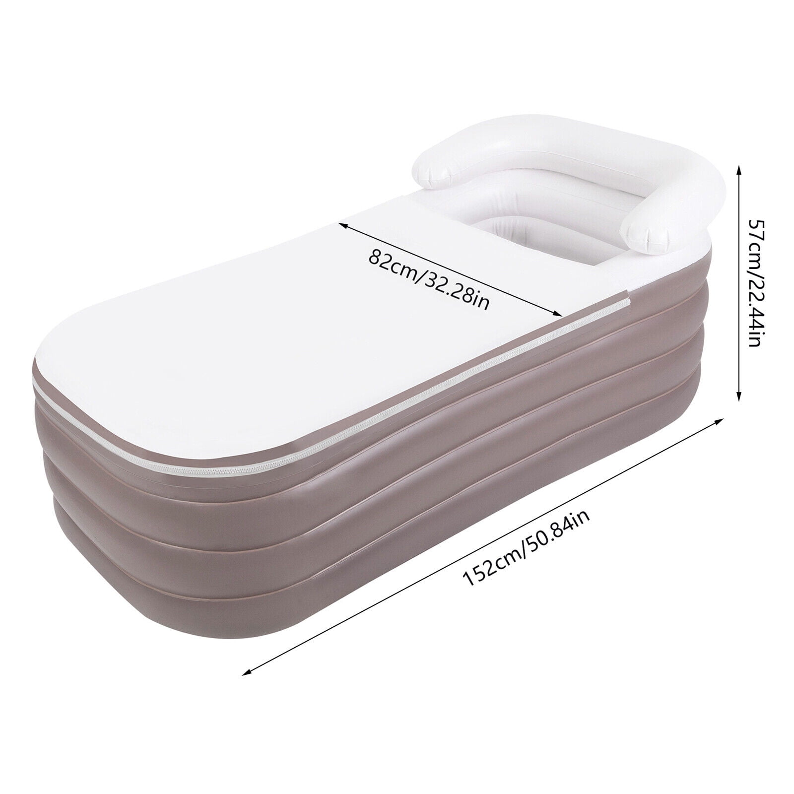 152cm Portable Adult Bathtub Shower Inflatable Soaking Bucket Folding ...