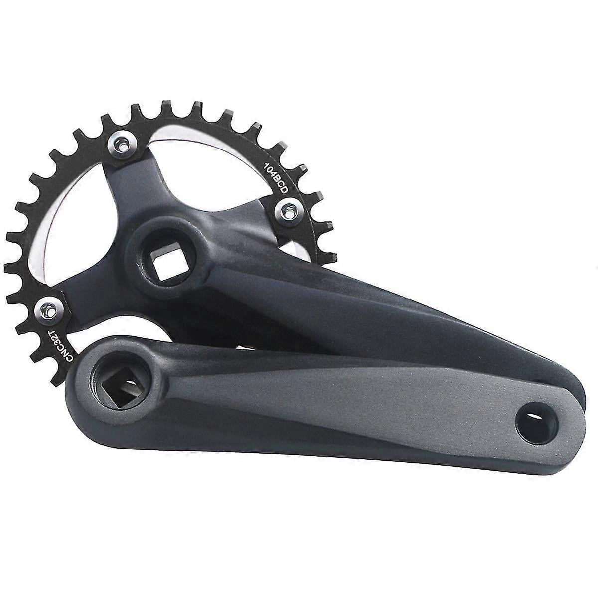 152mm Bicycle Crank Arm Bike Square Hole Crankset 32T Narrow Wide Single Speed Chainring ...