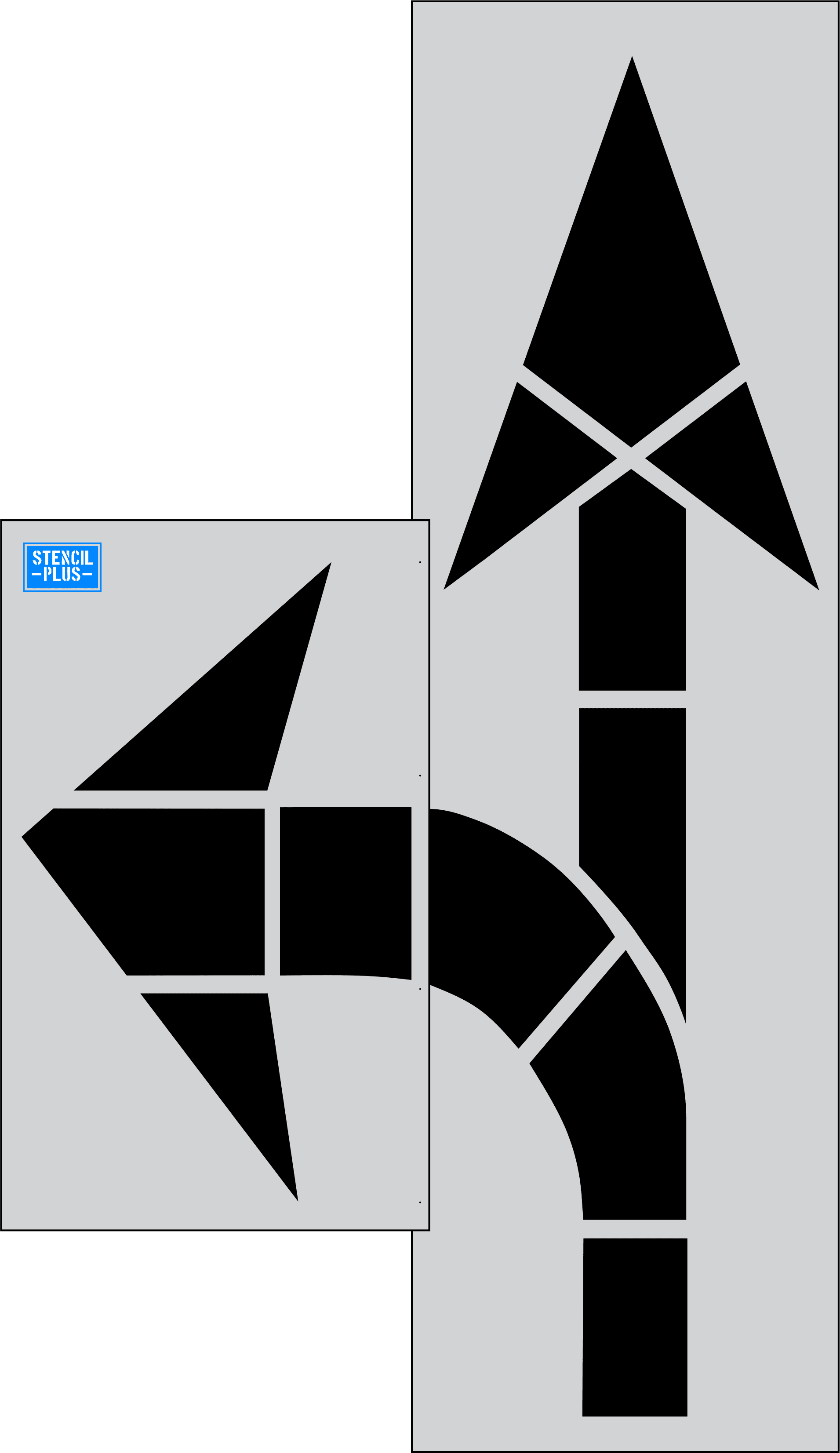 153" FHWA/DOT Combo Arrow Kit Pavement Marking Stencil Thickness: .100 ...