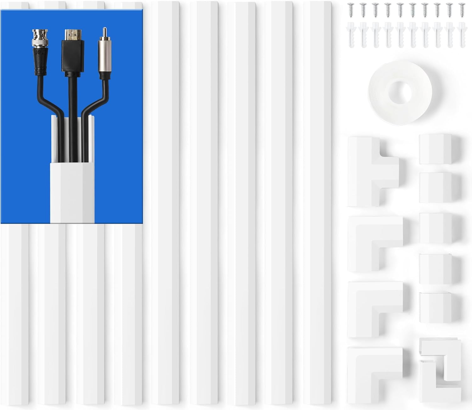 153in Wall Cable Hider, Cord Hider to Hide 3-4 Cords, TV Wire Hider for ...