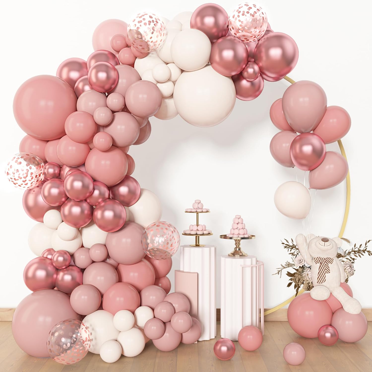 153pcs Dusty Pink Balloon Garland Arch Kit, Different Sizes 18 12 10 5 ...