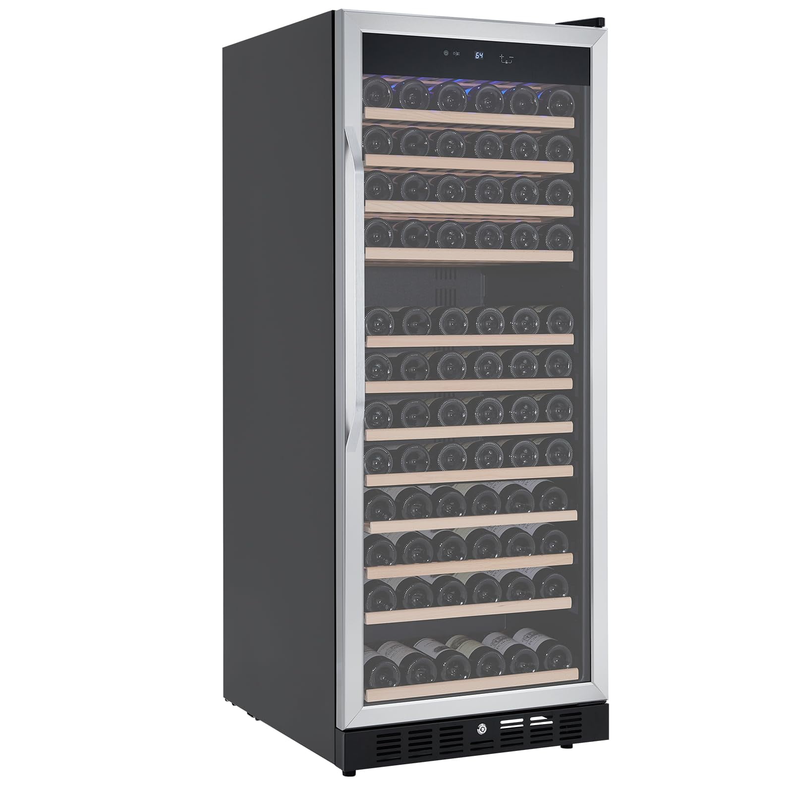 155 Bottles Compressor Wine Cooler Refrigerator - 41℉-64℉ Freestanding ...