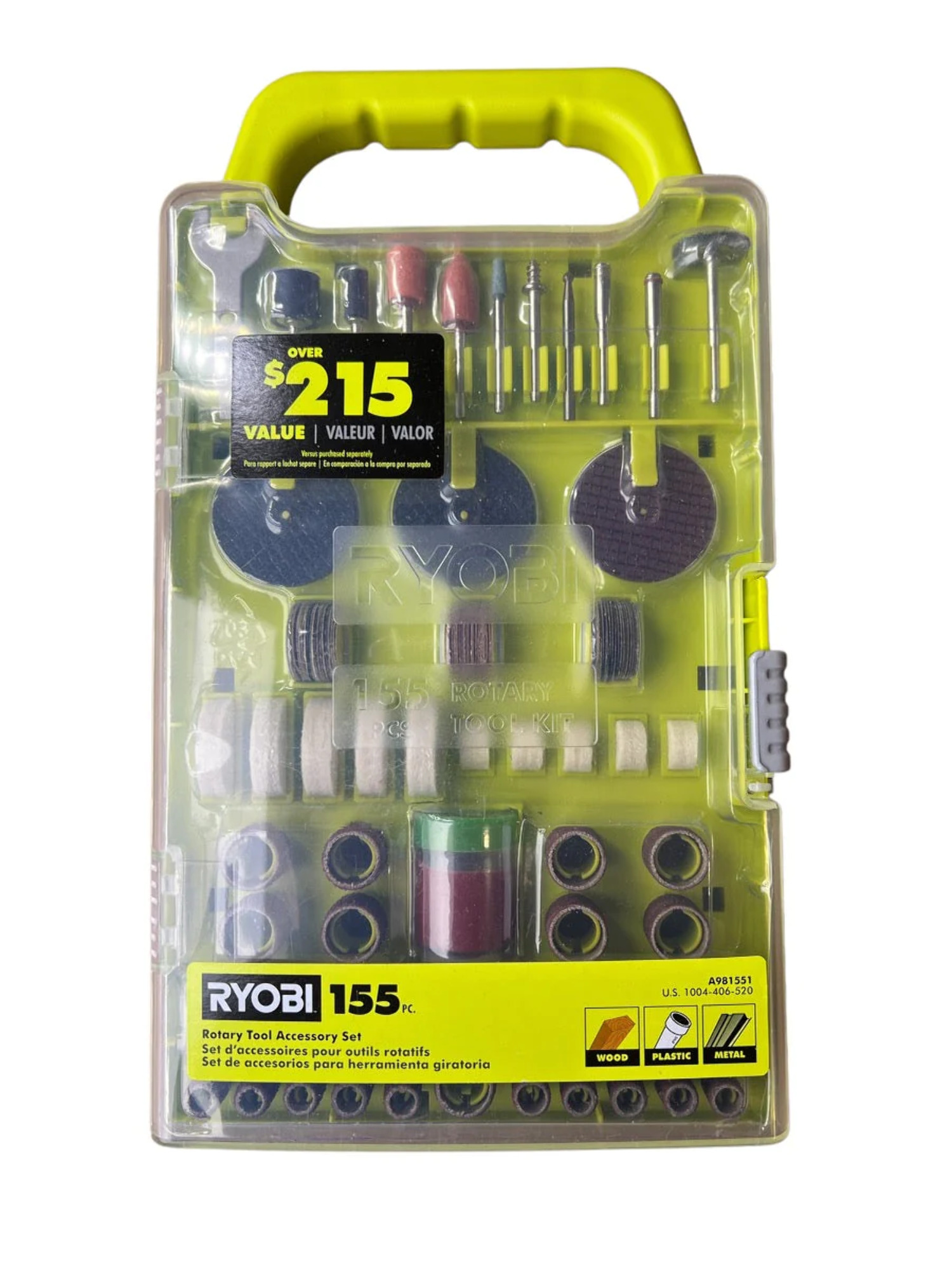 RYOBI 155-Piece Rotary Tool Kit with Accessories, Engraving, Cutting ...