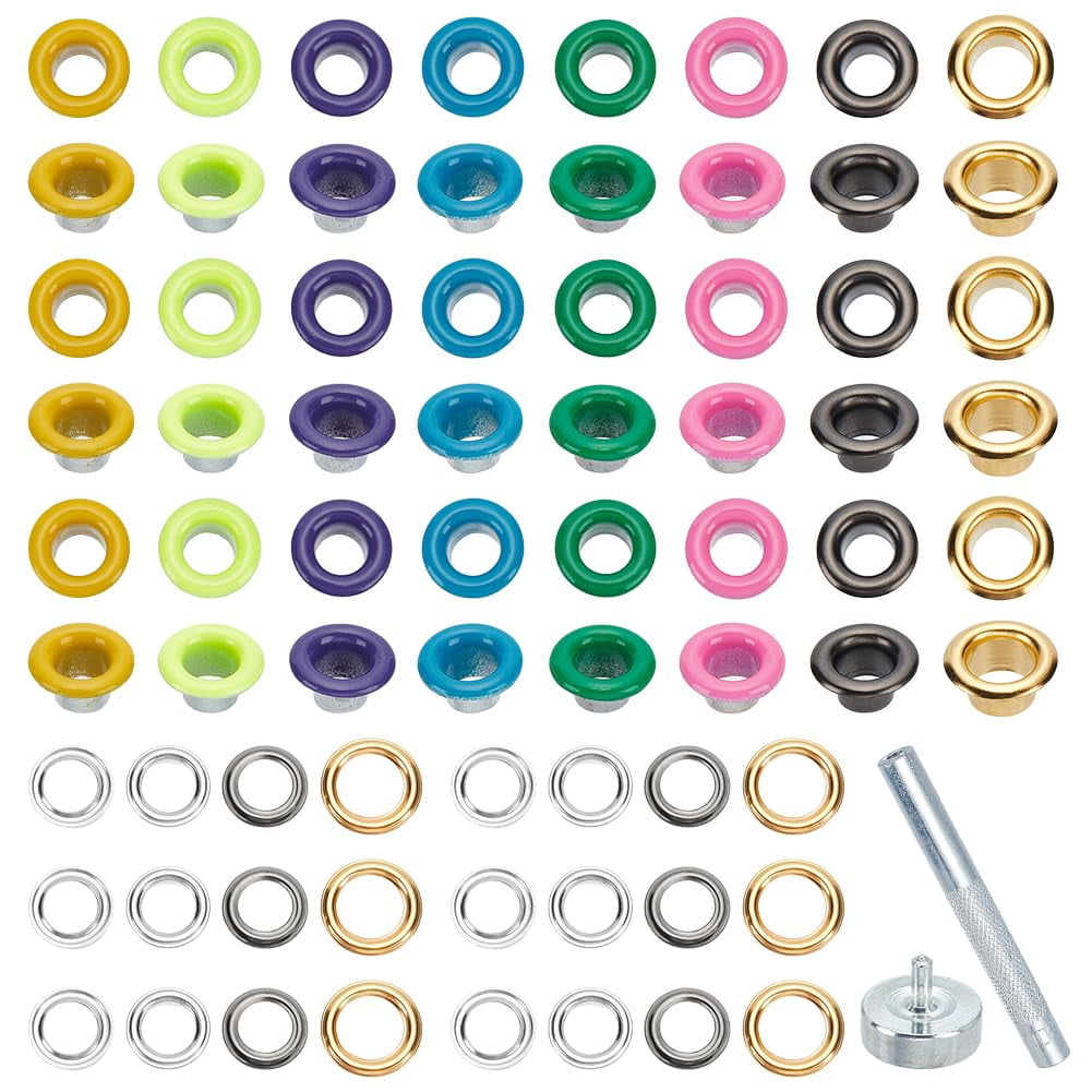 155 Set 8 Styles Eyelet Hand Setter Combo Kit 1/4 Inch 3/8 Inch Metal ...