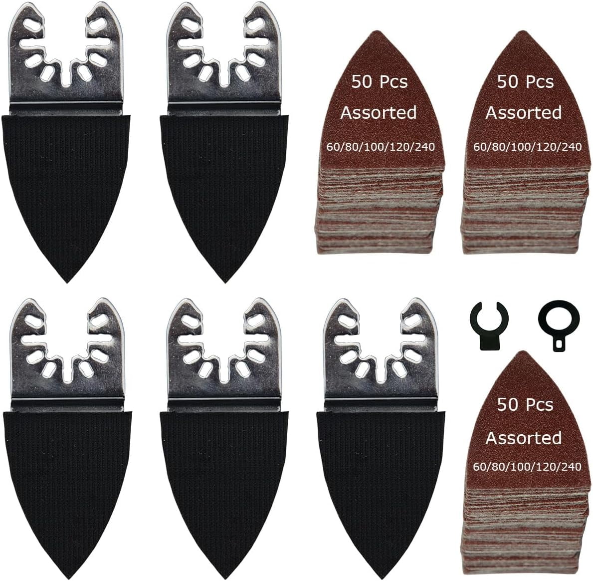 155 count Finger Oscillating Multi Tool Sanding Pads Accessories Kits ...