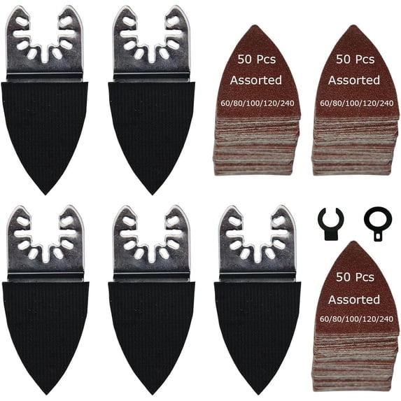 155 count Finger Oscillating Multi Tool Sanding Pads Accessories Kits ...