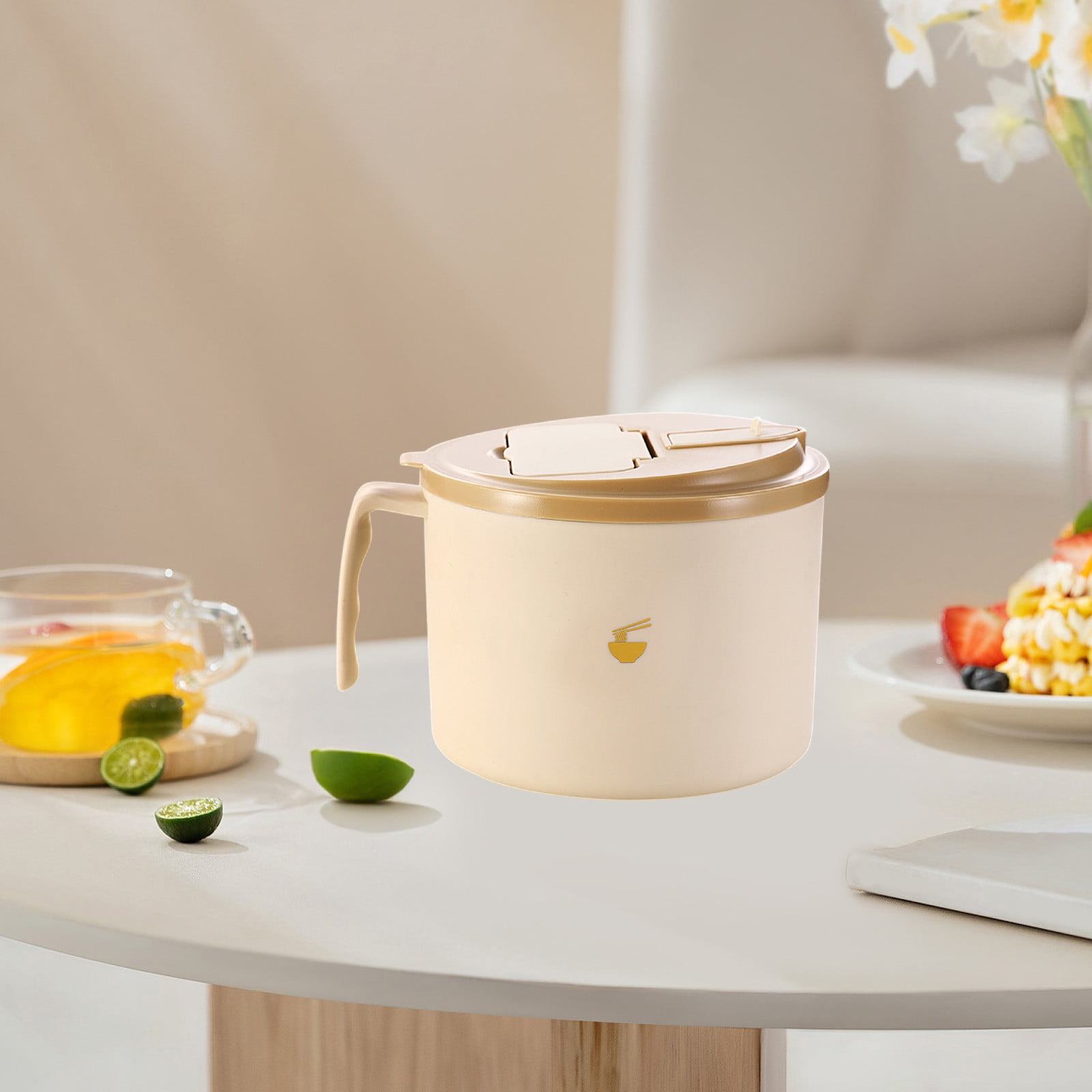 1550ml Portable Ramen Bowl with Lid - 304 Stainless Steel, BPA-Free, Heat-Insulated Soup Mug for ...