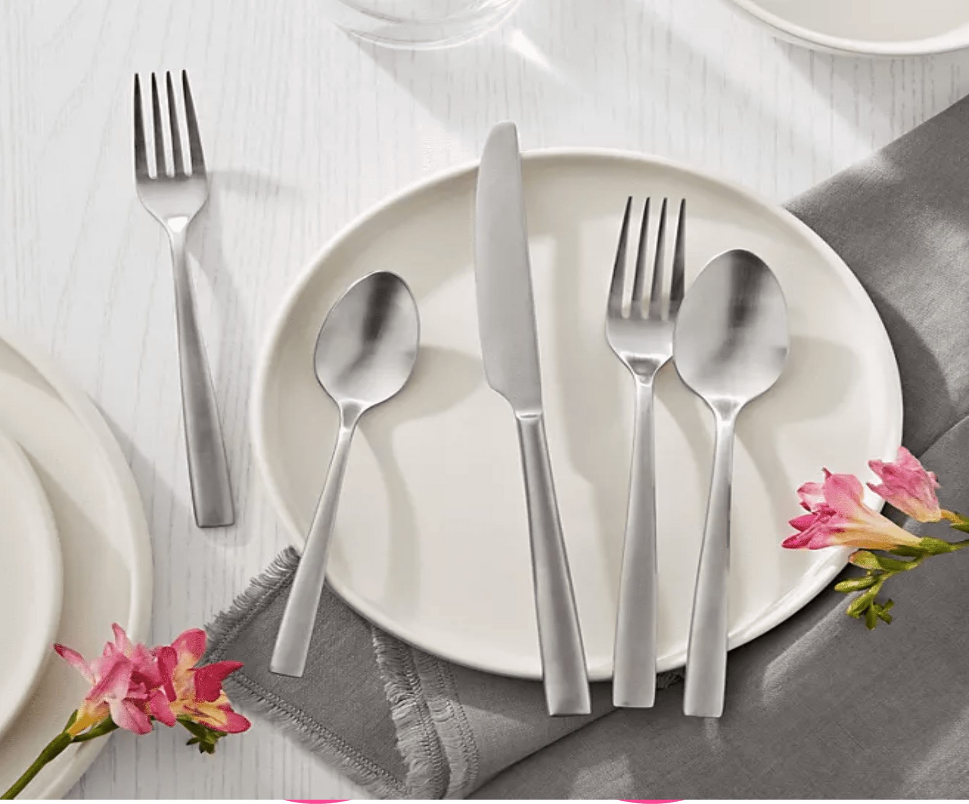 15520MB Stainless Steel 20 Piece Flatware Set, Matte Stainless Steel ...