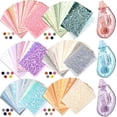 156 Sheets Textured Scrapbook Paper and Mesh Fabric Assorted Set ...