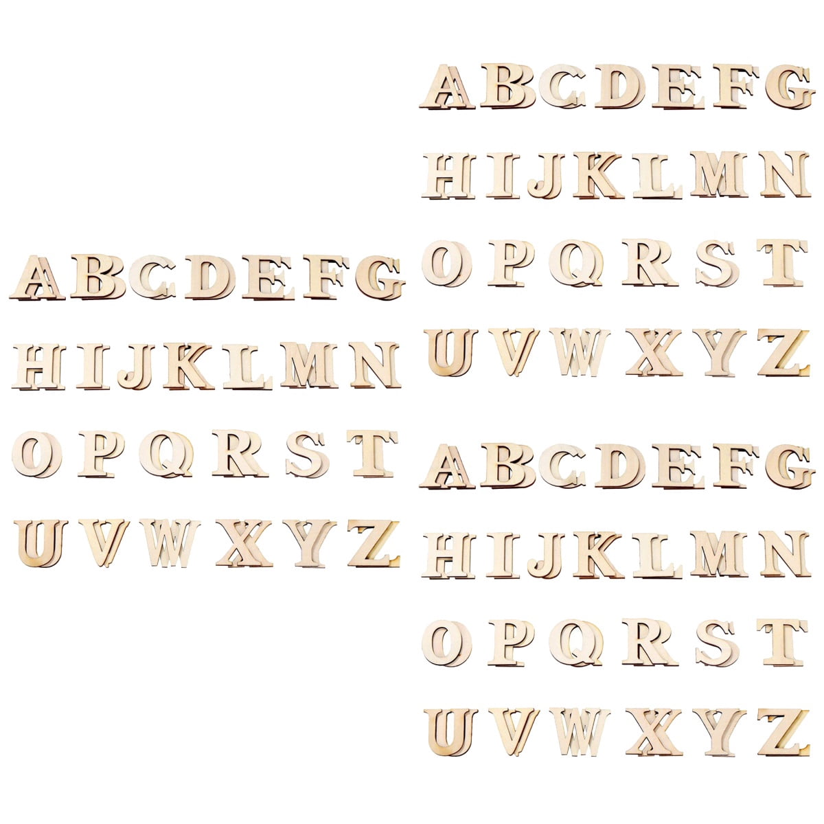 156 pcs Wooden Alphabet Embellishment English Letters Natural Wood ...