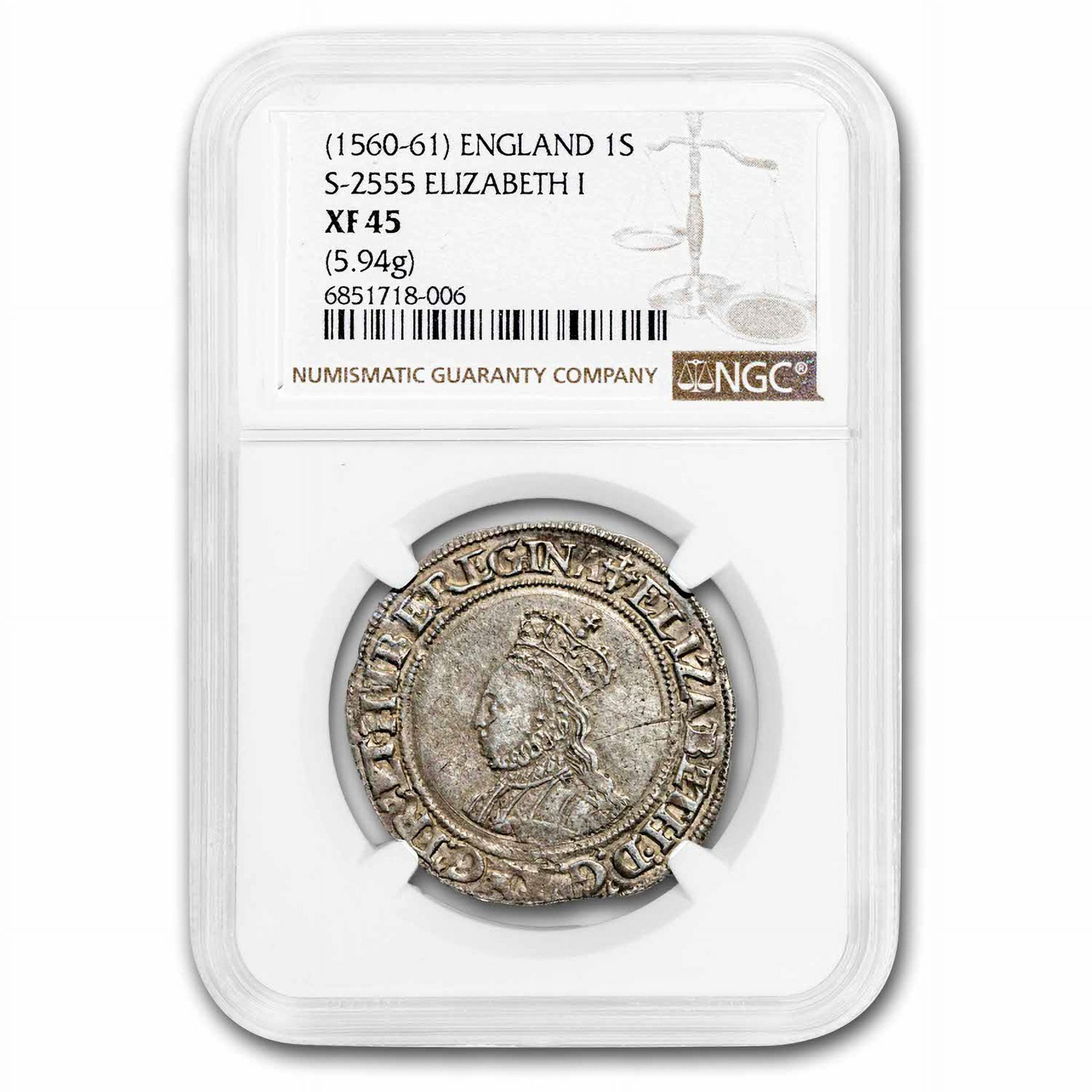 (1560-1561) England Silver Shilling Elizabeth I XF-45 NGC - Walmart.com