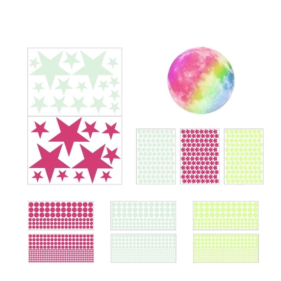 1560pcs Color Luminous Stickers Blue Dots Rainbow Color Moon - Walmart.com