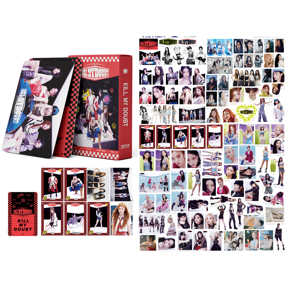 156Pcs ITZY Gift Set ITZY 55pcs LOMO Cards & 101Pcs Sticker pack KILL ...