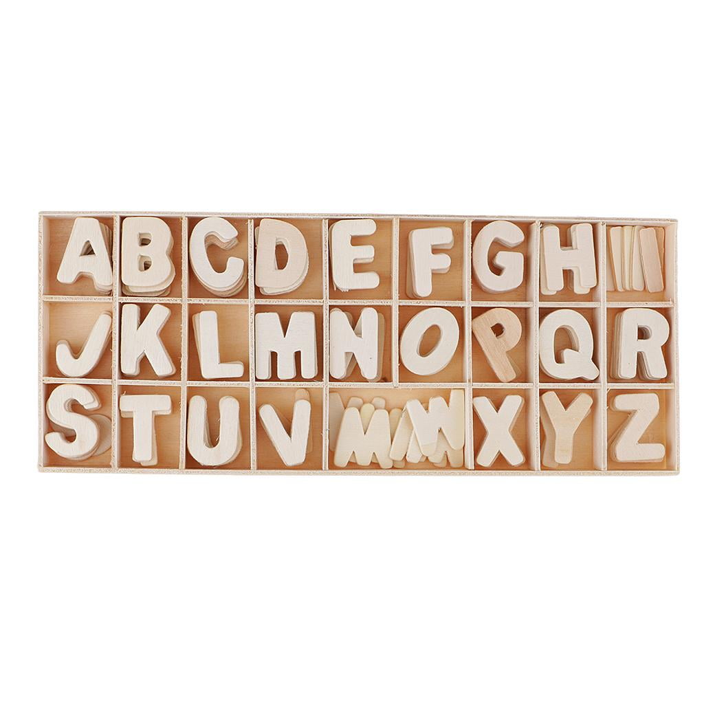 HILABEE 156Pcs Small Wooden Craft Letters, Alphabet Cutouts with ...