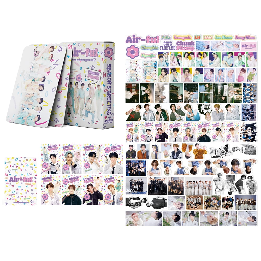 156Pcs Stray Kids LOMO Cards & Sticker Pack Air-Ful Season Greeting ...