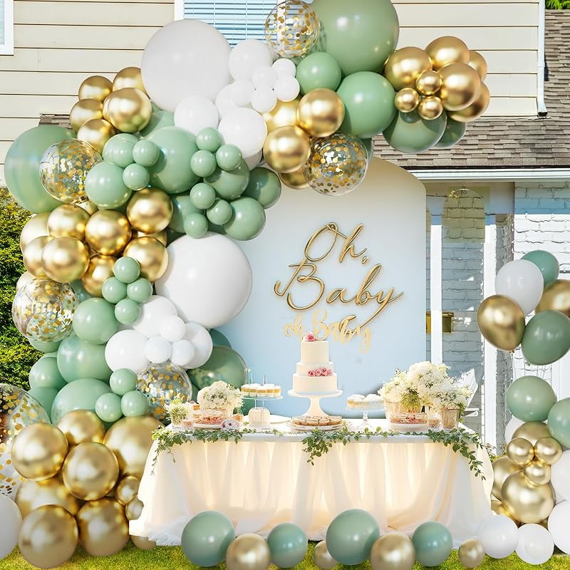 156pcs Dusty Blue Balloon Arch Kit Different Sizes Light blue Baby Blue ...