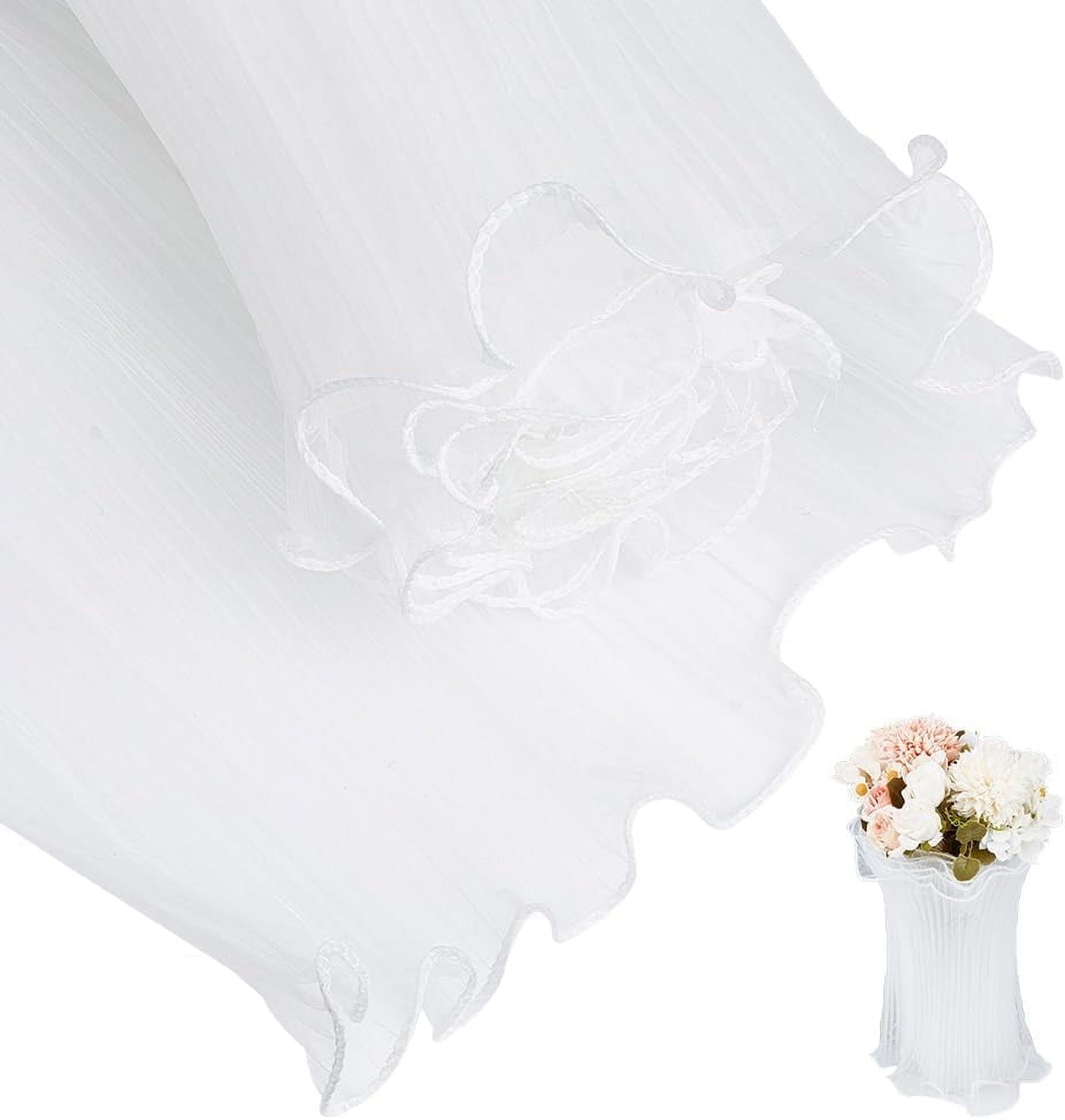 157.48Inch/4M Ruffle Yarn Floral Wrapping Paper White Cloth Bouquet ...