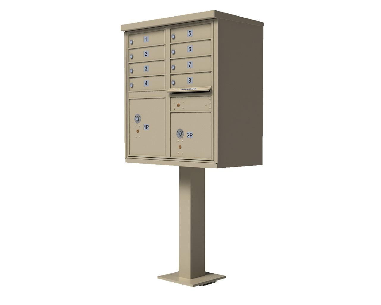 QualArc CBU-8-SS 72 x 42 x 30 in. 1570 8 Door Cluster Box Unit for Tall ...