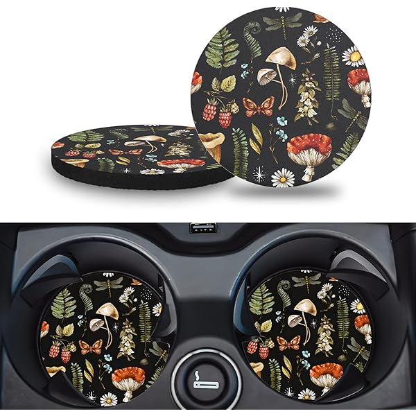 1570 Car Cup Holder Coasters, 2 Pack – 2.75" Universal Auto Anti-Slip ...