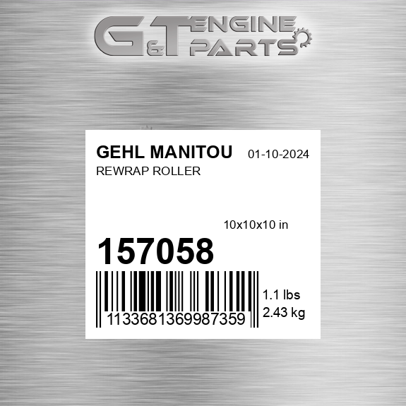 157058 REWRAP ROLLER fits Gehl Manitou (New OEM) - Walmart.com