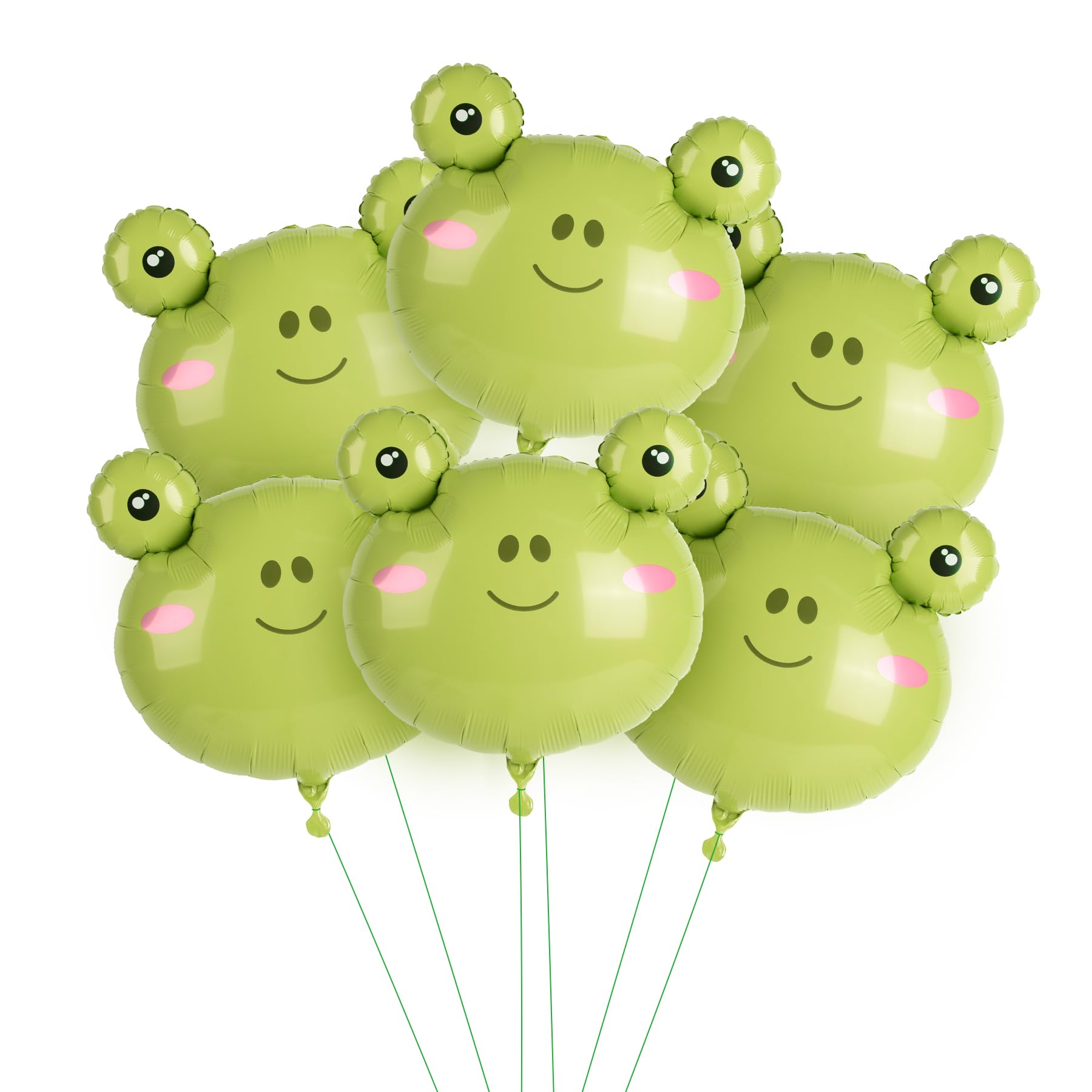 VYNYJOAN 6pcs FrogEGSC Head Ballooons 25.2” Cute Green Frog Balloons ...